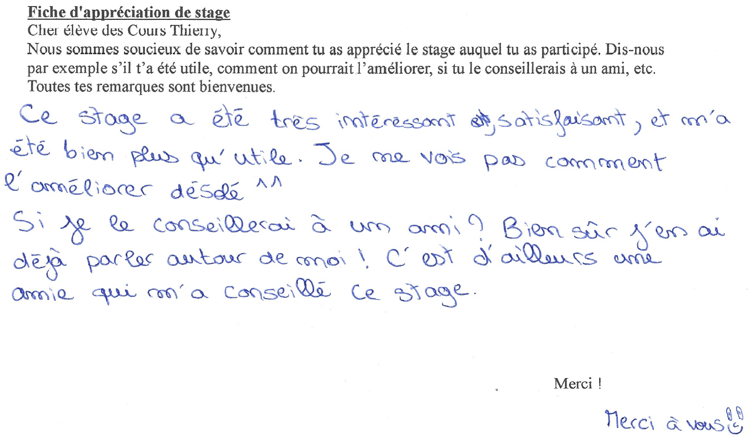 Comment R diger Une Appr ciation De Stage Exemple Guide Complet Charles